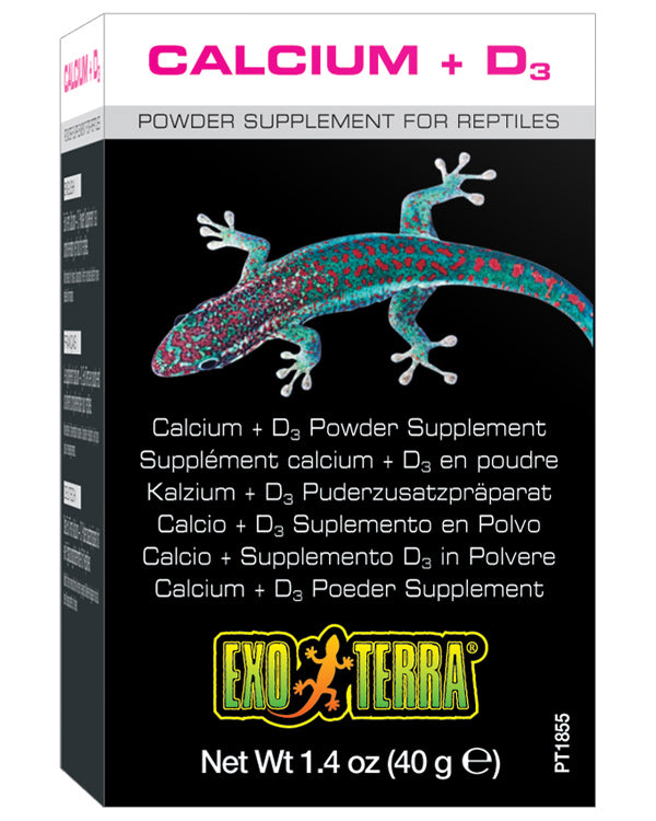 Exo Terra Reptile Calcium Plus D3 Powder Supplement 40g | Mill Race Garden Centre