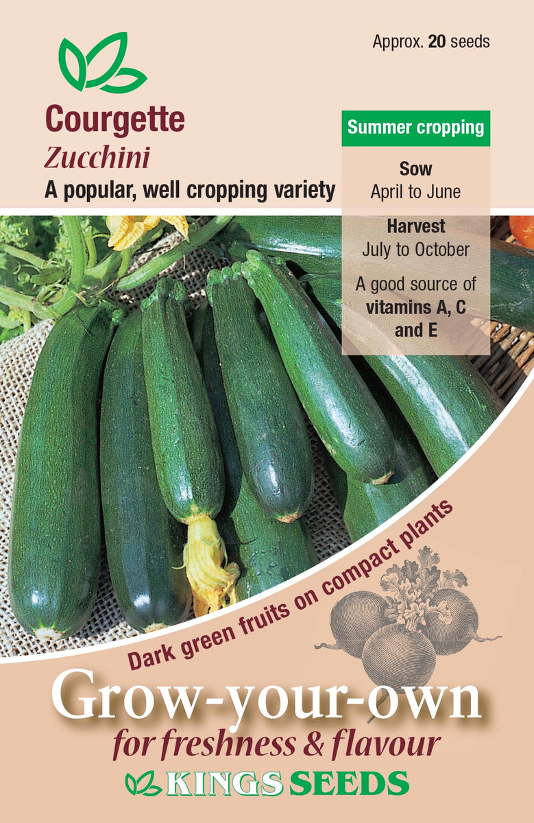 Courgette Zucchini by Kings Seeds | Mill Race Garden Centre