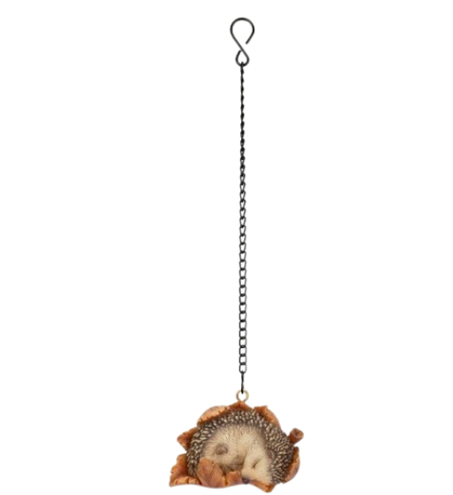 Hanging Mini Hedgehog/Leaf by Vivid Arts | Mill Race Garden Centre