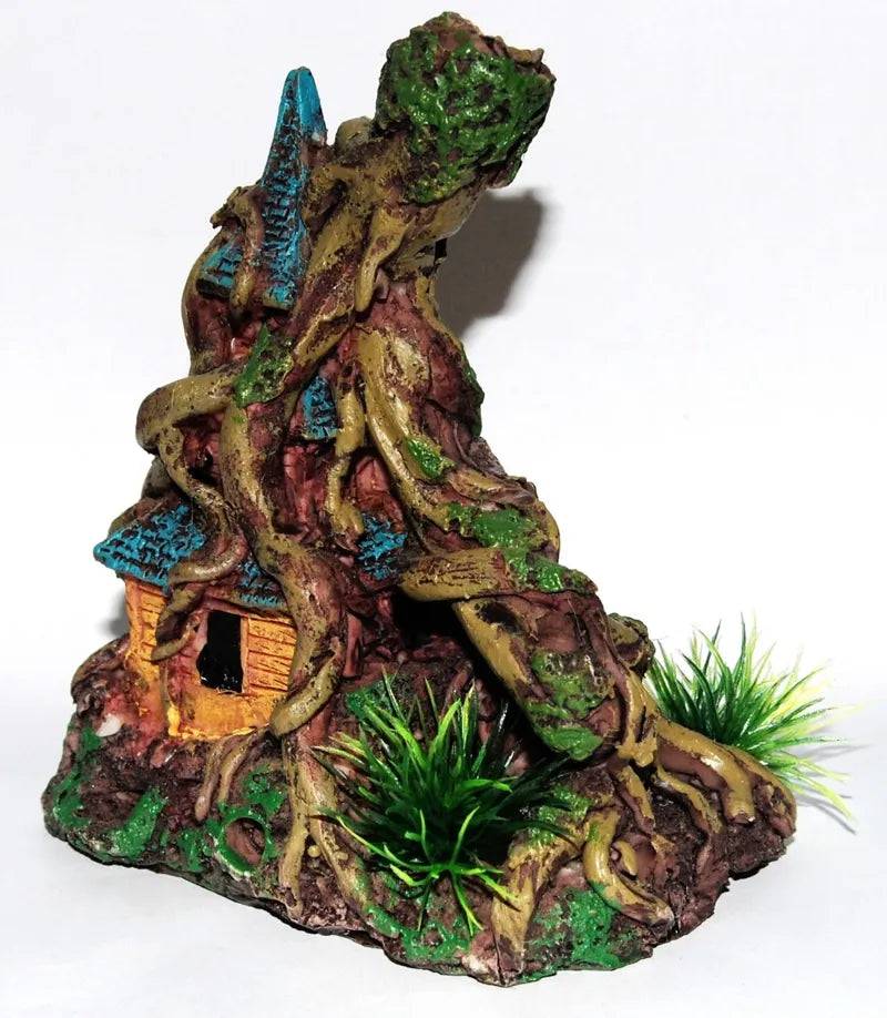 Tree Roots on House Aquarium Ornament | Mill Race Garden Centre