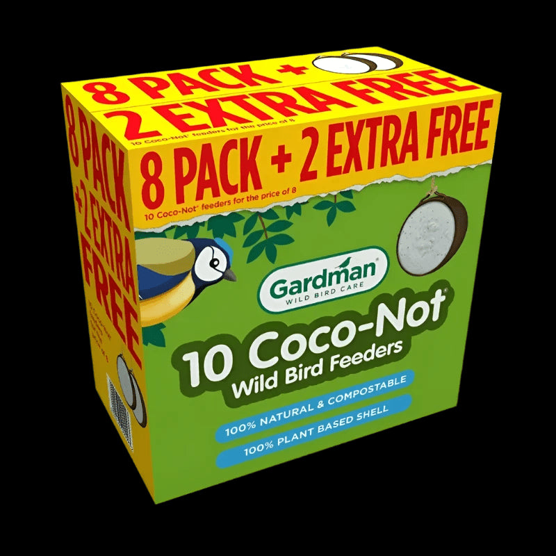 GM Bird Feeder Coco-Not 8 Pack + 2 Extra Free | Mill Race Garden Centre