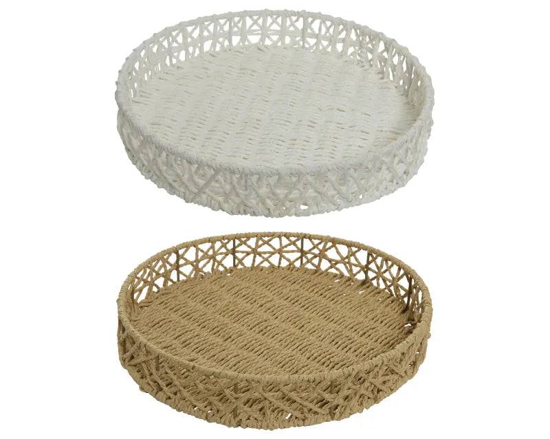 Tray Iron Round Paper Rope Waving 35cm | Mill Race Garden Centre
