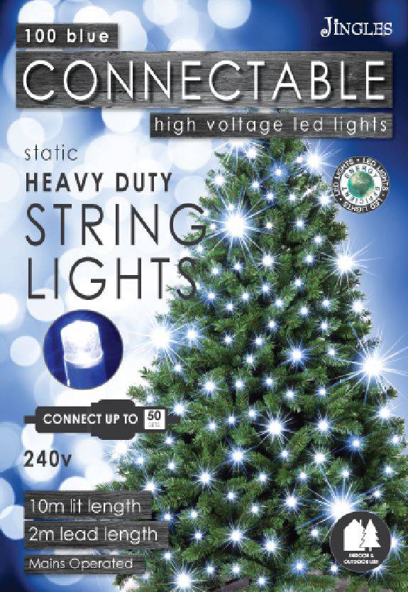 100 LED Blue Bulbs Connectable Static String Lights | Mill Race Garden ...