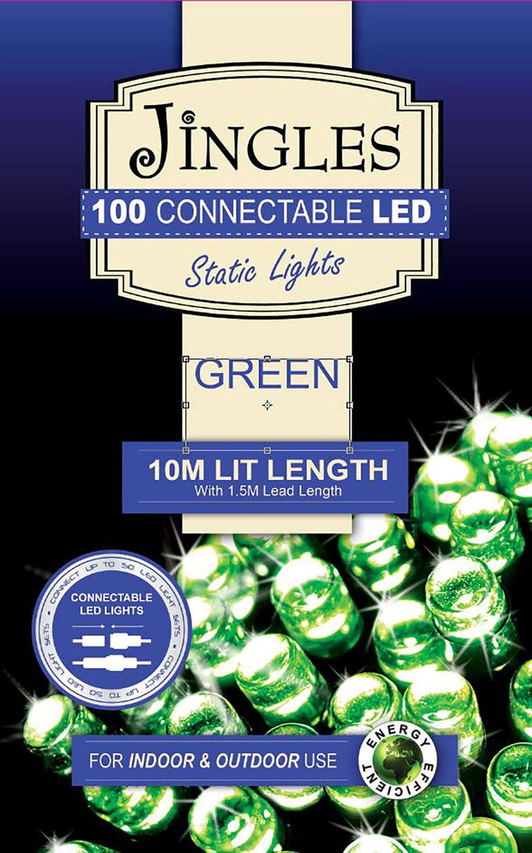 100 LED Green Bulbs Connectable Static Lights | Mill Race Garden Centre