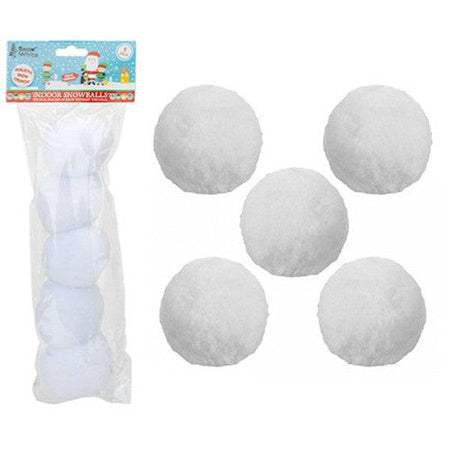 Pack of 5 Indoor Snowballs by PMS | Mill Race Garden Centre