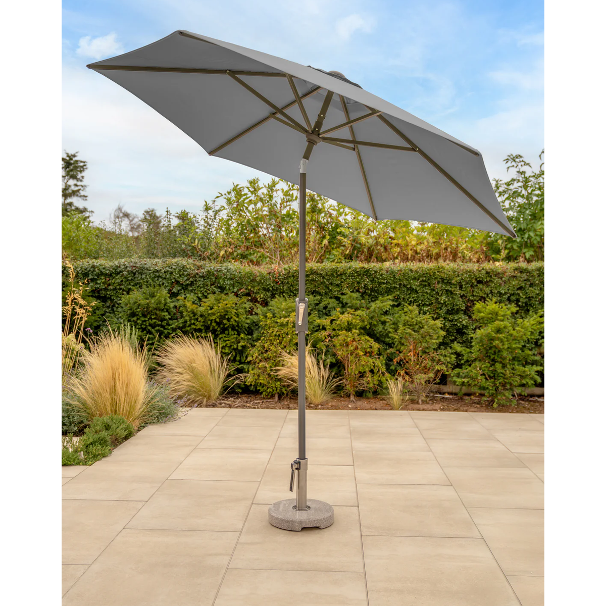 Kettler 2.5m Wind-Up Parasol Slate | Auto Tilt & Night Cover