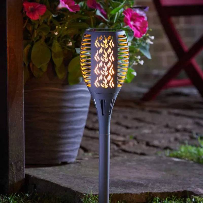 Slate Grey Flaming Compact Torch Stake Light by Smart Solar | Mill Race ...