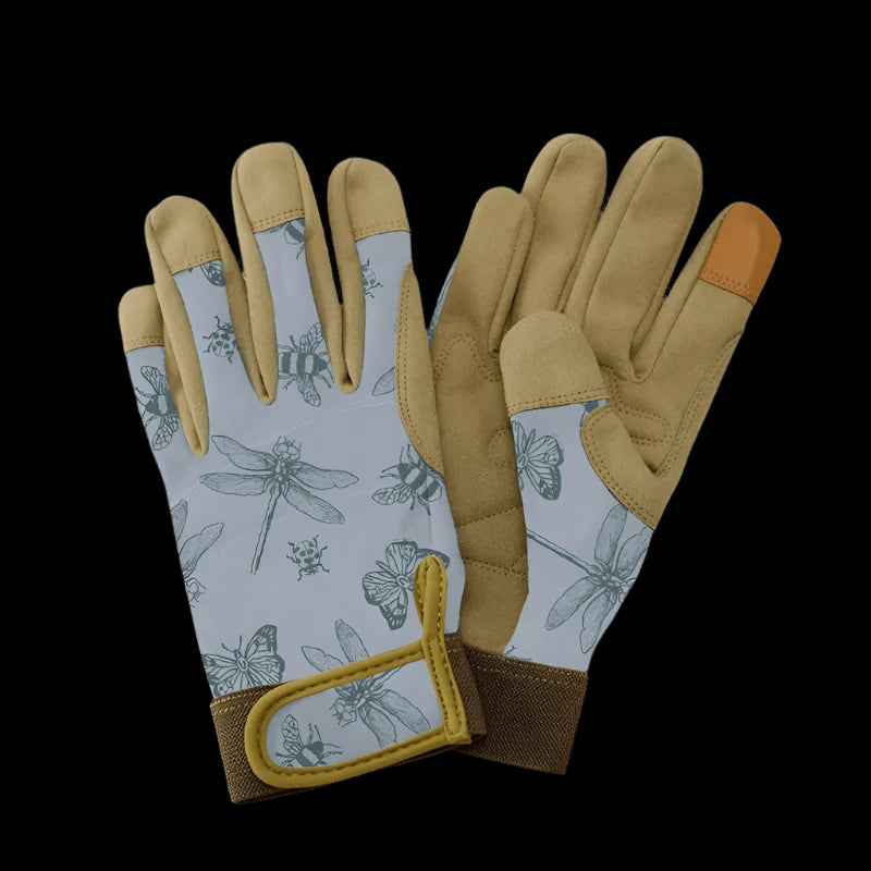 KS Comfort Gloves Flutter Bugs Blue Med | Mill Race Garden Centre